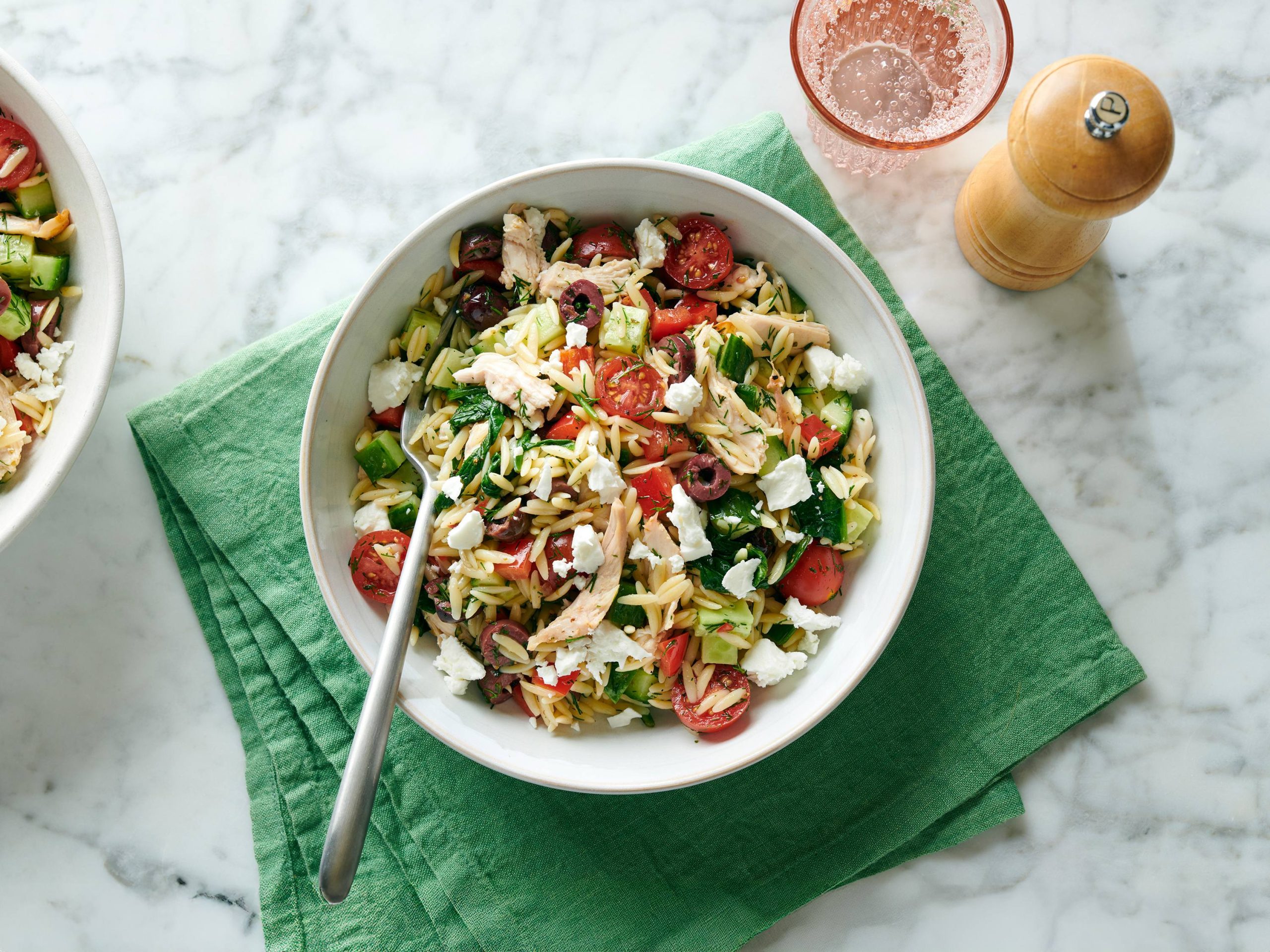 Greek Orzo Salad with Chicken | Savory