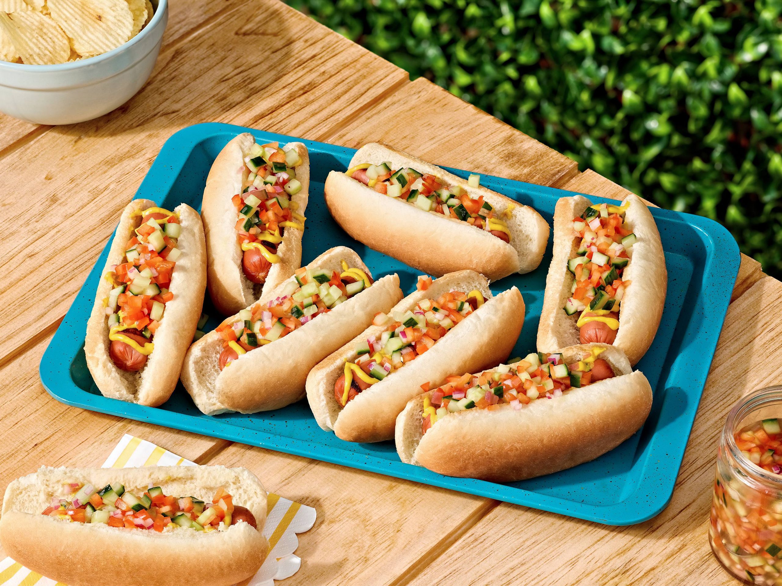 Grilled Hot Dogs with Homemade Relish | Savory