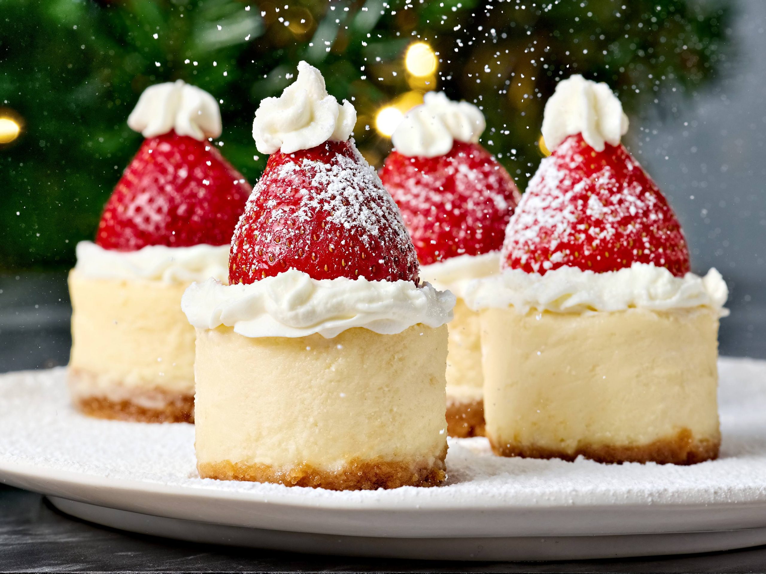 Santa Hat Cheesecake Bites | Savory