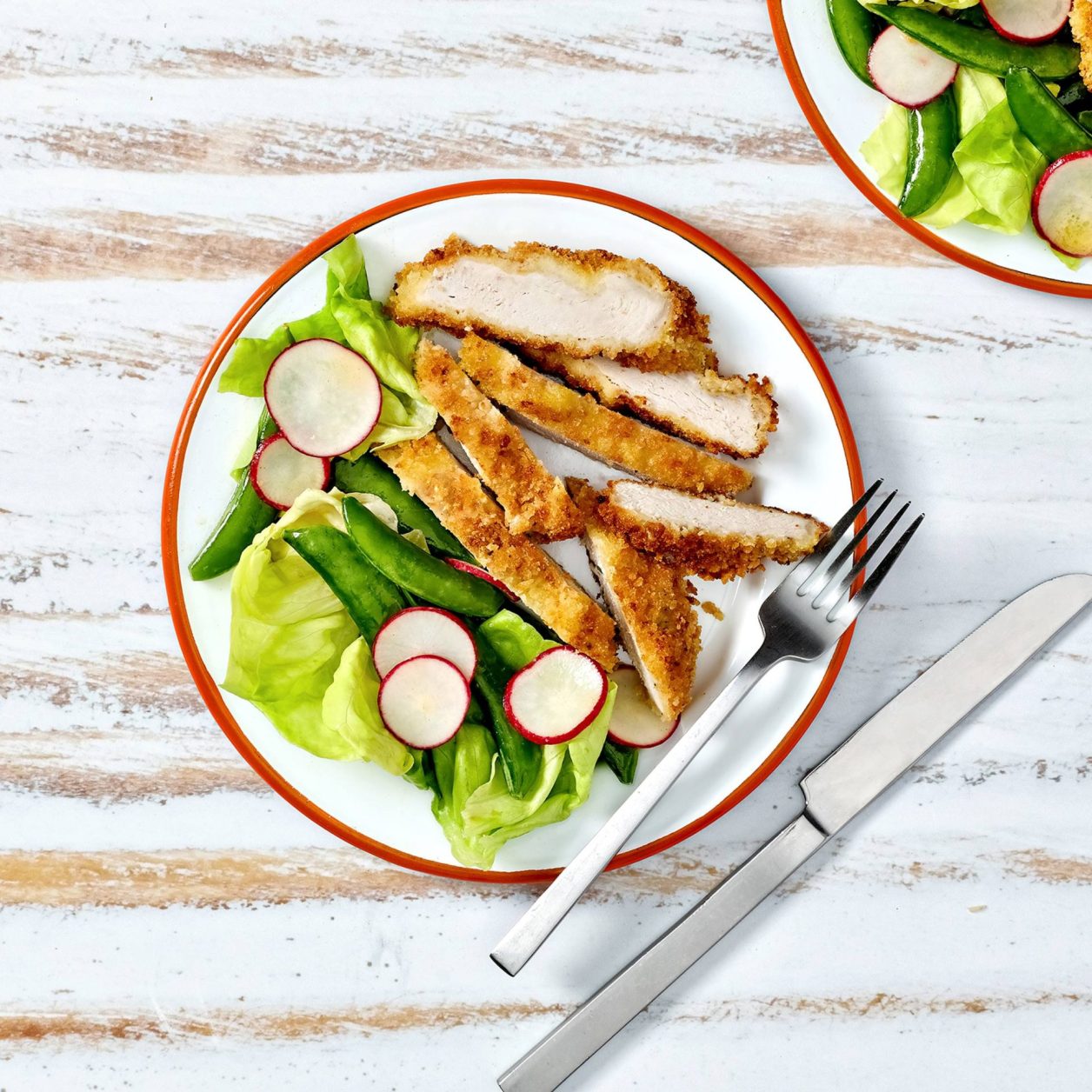 Crispy Pork Chops with Spring Salad | Savory