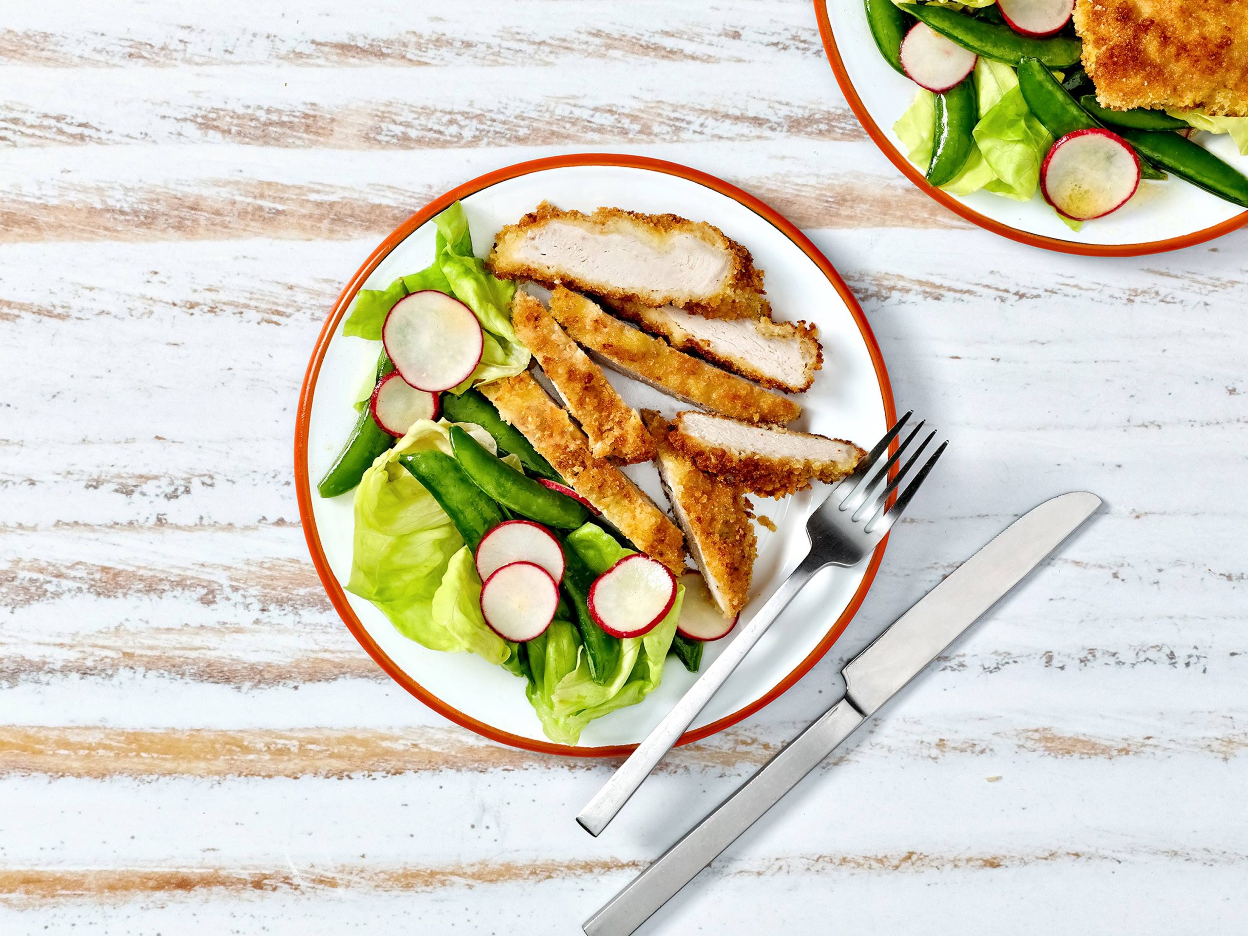 Crispy Pork Chops with Spring Salad | Savory