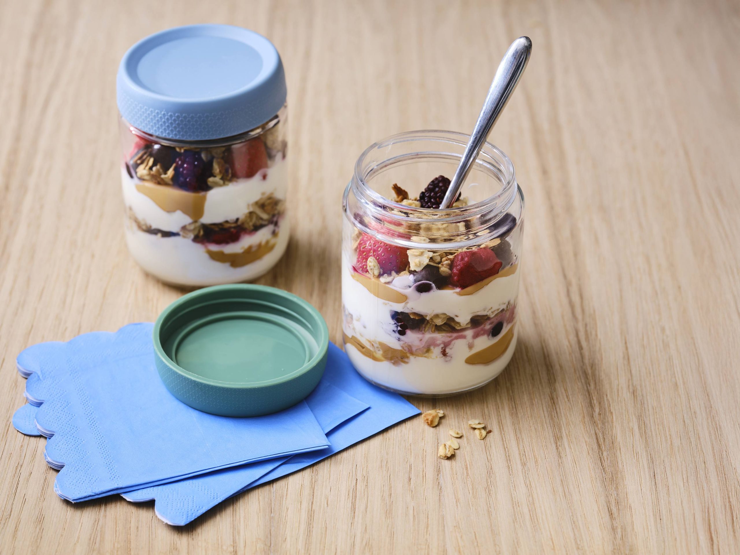 Peanut Butter and Berry Yogurt Parfait | Savory