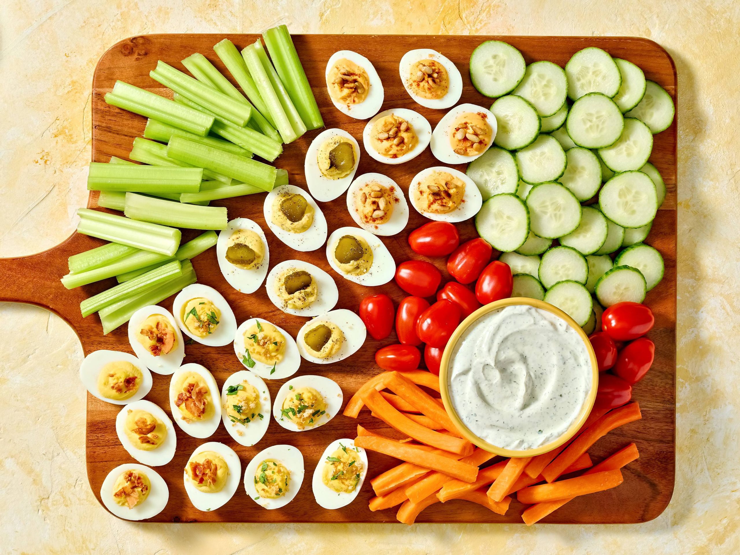 Deviled Egg Flight and Crudité Platter | Savory