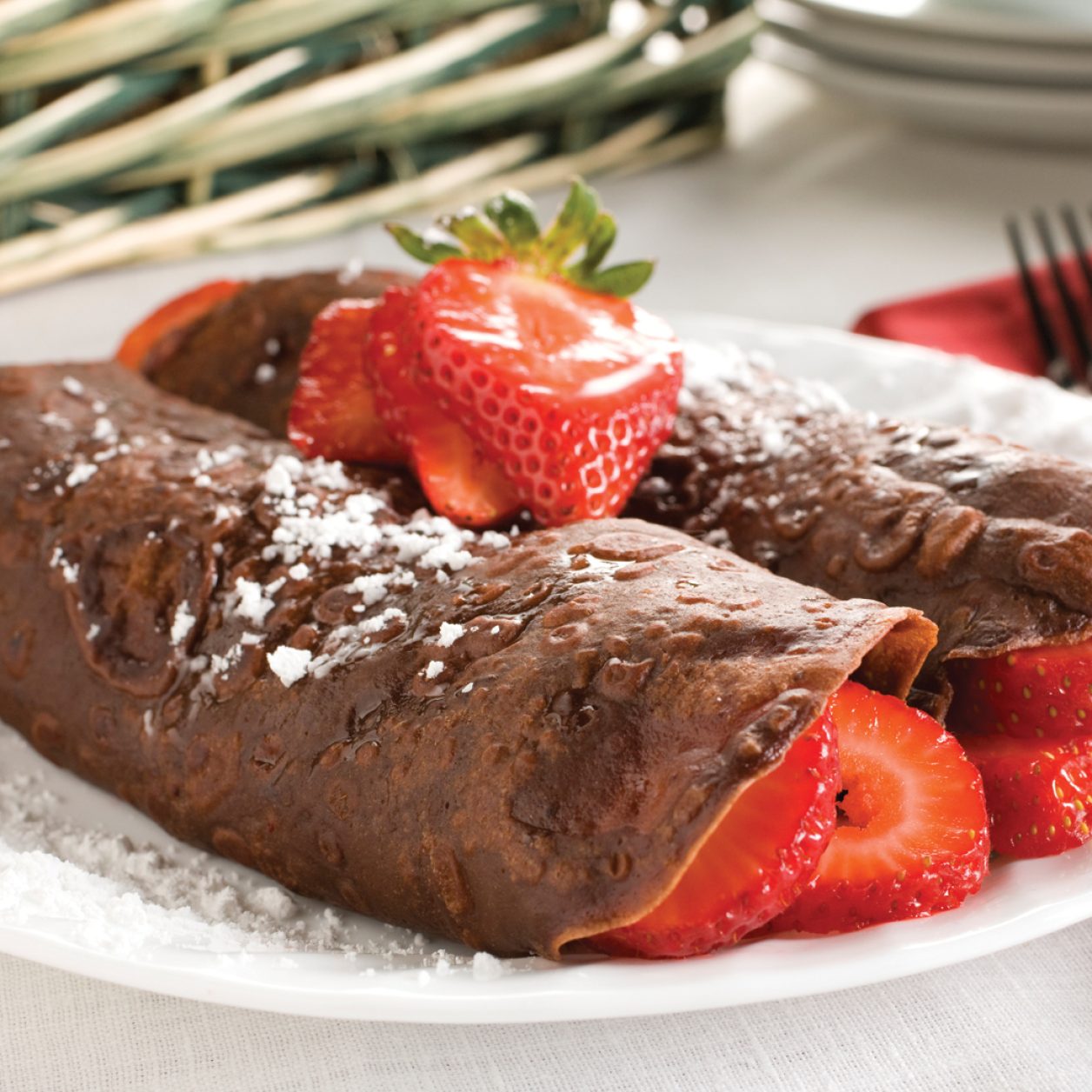 Chocolate Crepes with Strawberries | Savory