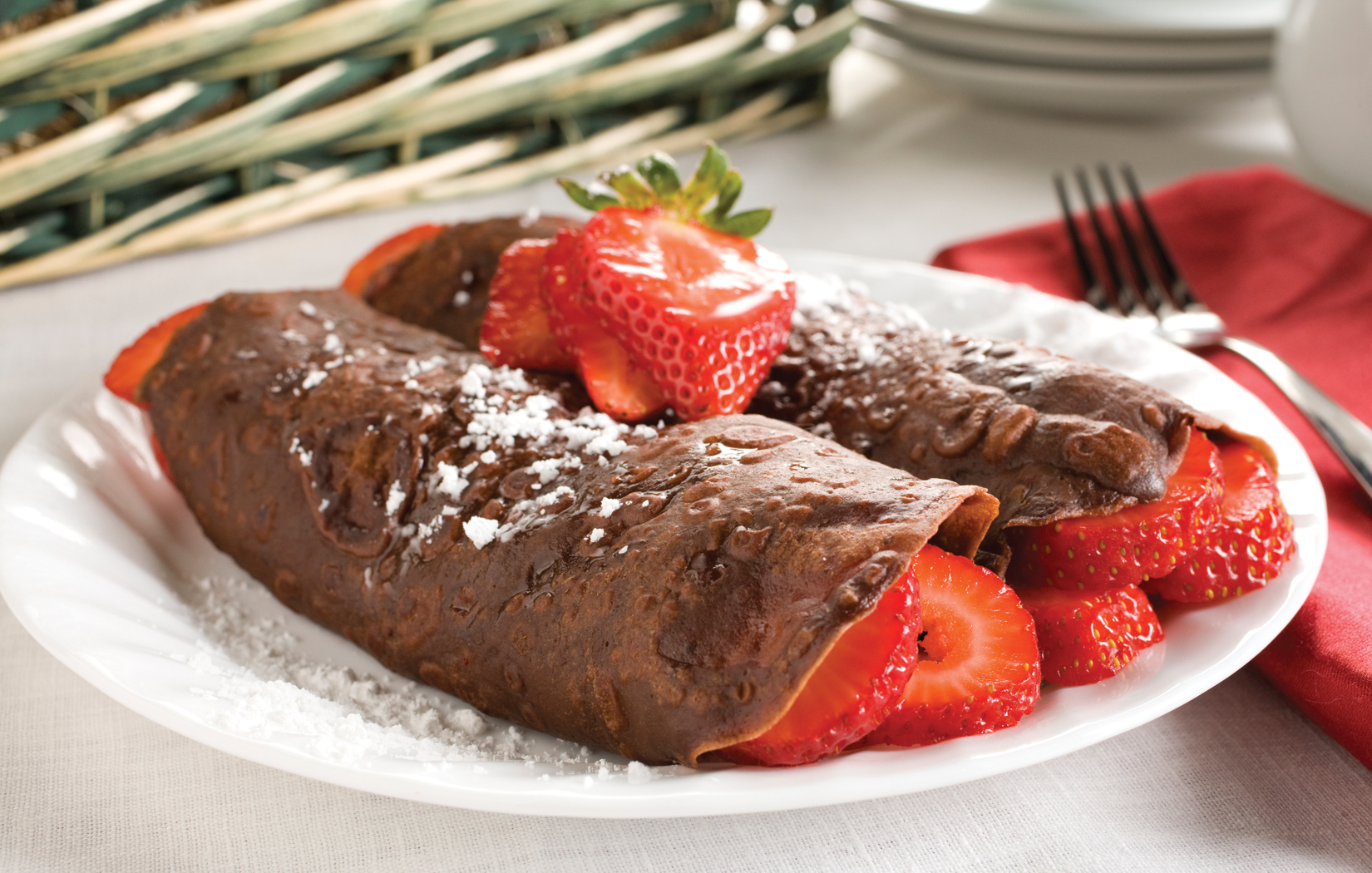 Chocolate Crepes with Strawberries | Savory
