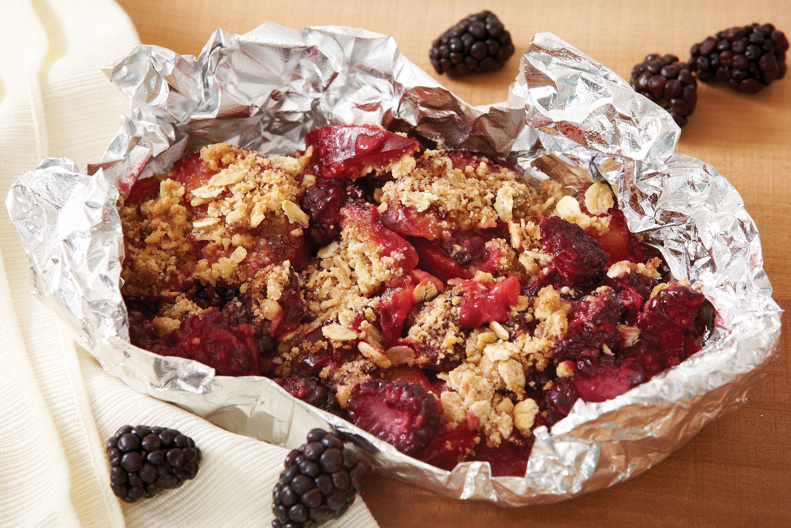 Plum and Blackberry Crumble Foil Packet | Savory