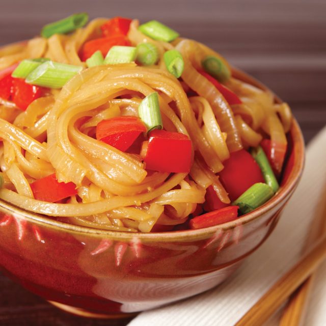 Rice Noodles with Red Peppers | Savory