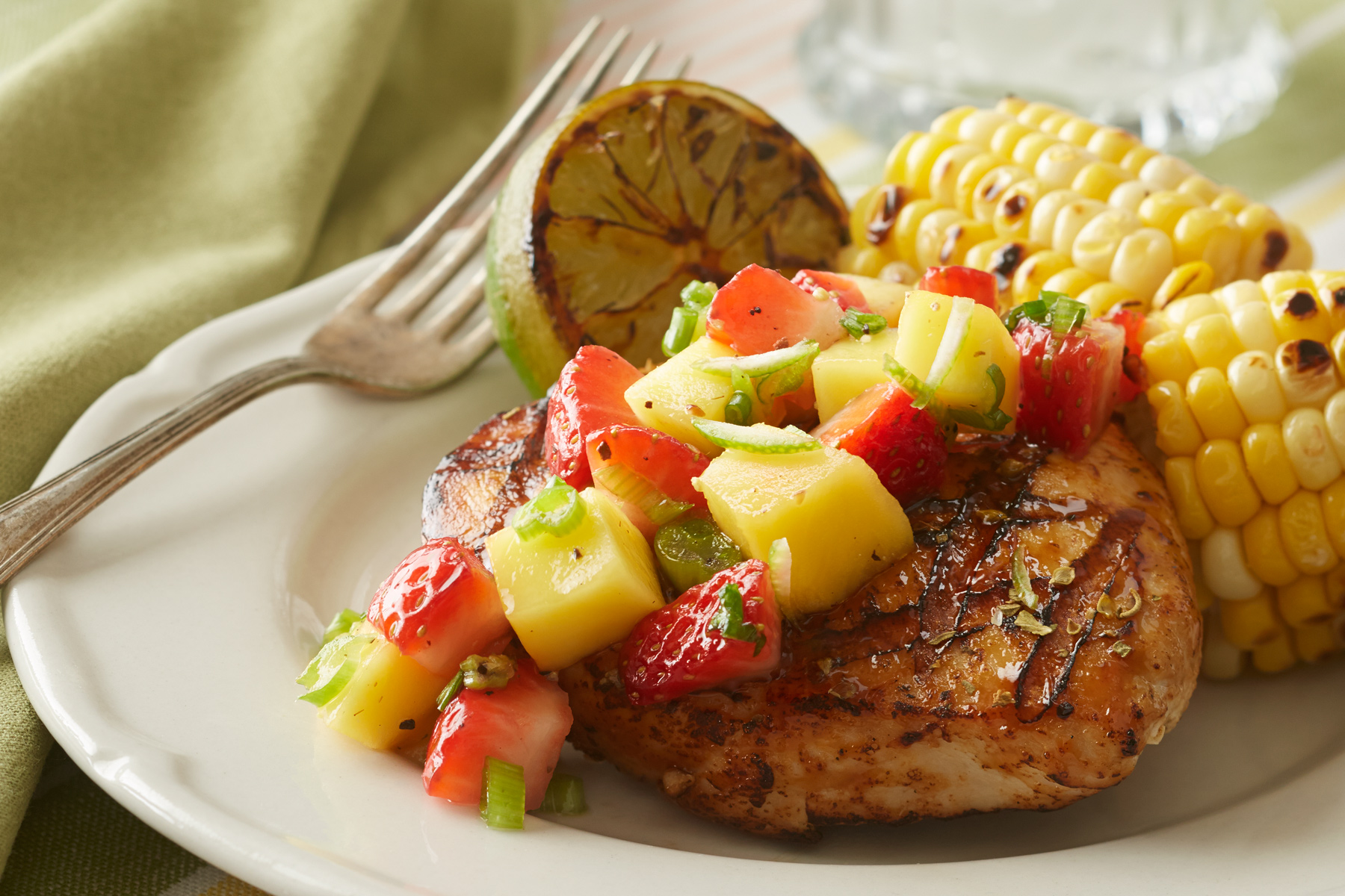Grilled Chicken with Mango-Strawberry Relish | Savory