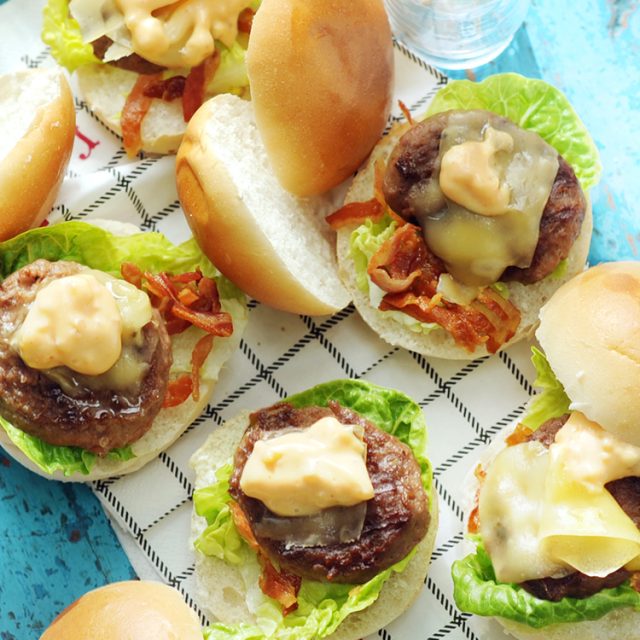 Mini Bacon Cheeseburgers | Savory