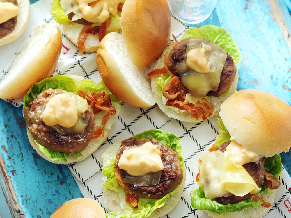 Mini Bacon Cheeseburgers | Savory
