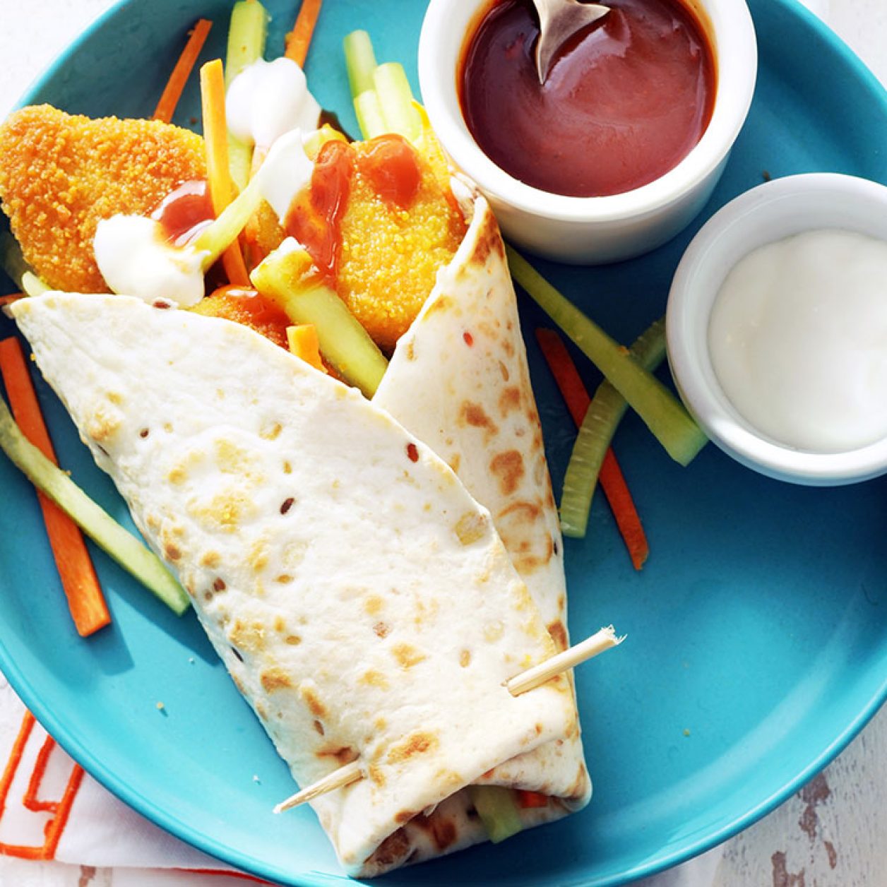 Barbecue-Ranch Chicken Nugget Wraps | Savory