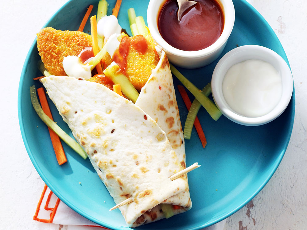 Barbecue-Ranch Chicken Nugget Wraps | Savory