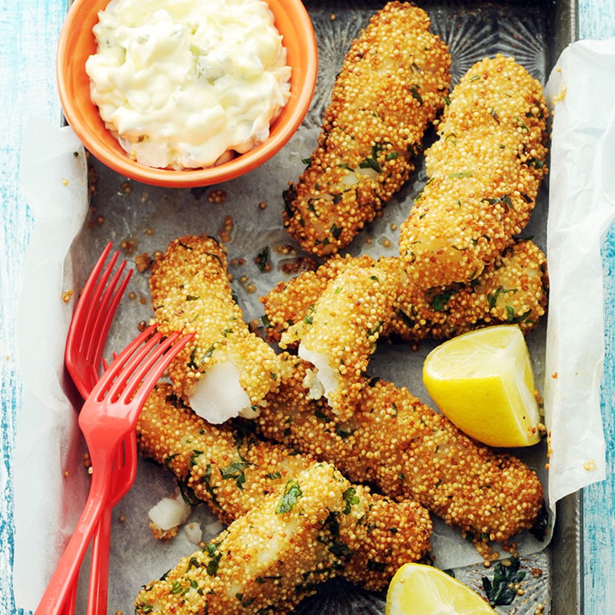 Quinoa-Crusted Cod Fingers | Savory