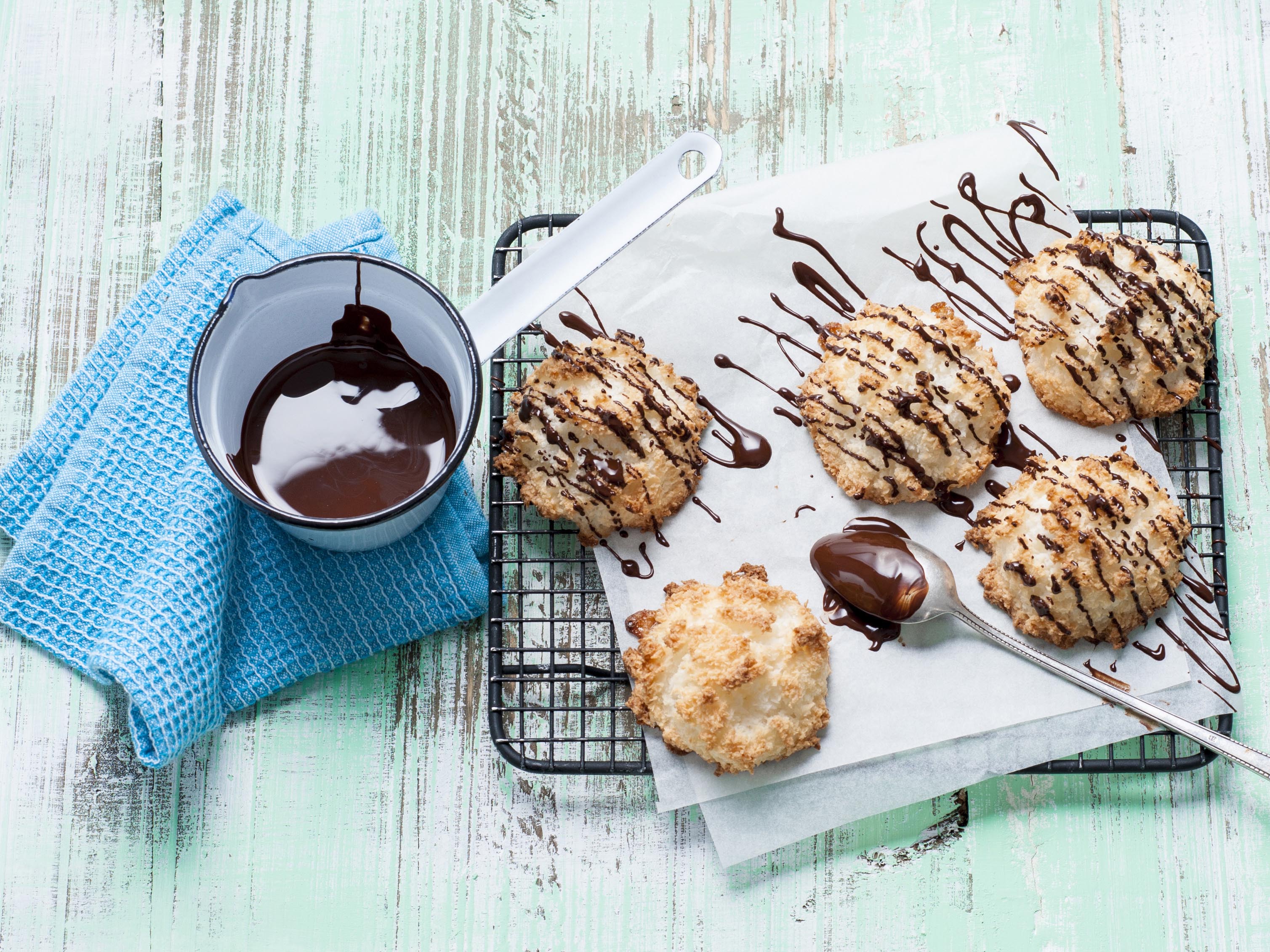 Coconut Macaroons with Chocolate Drizzle | Savory