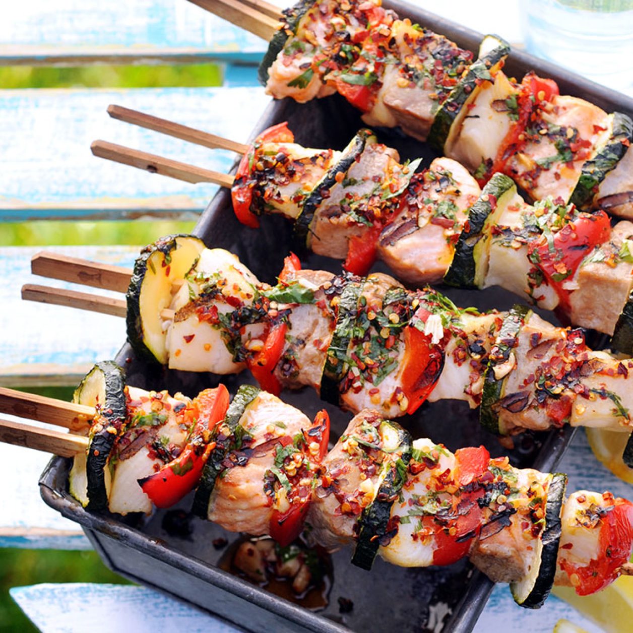 Three-Fish Kabobs | Savory