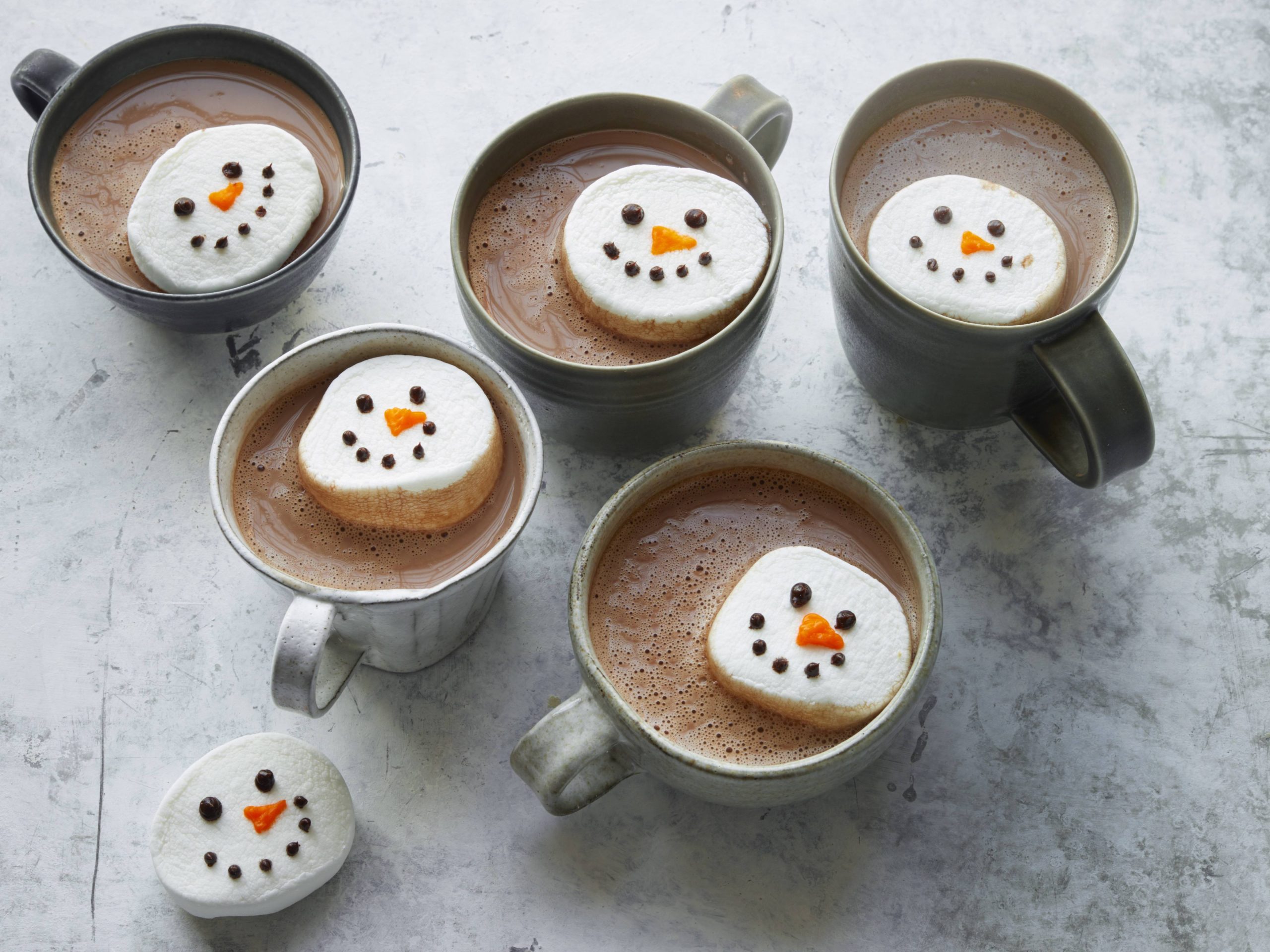 Creamy Hot Chocolate with Snowmen Marshmallow Floaters | Savory