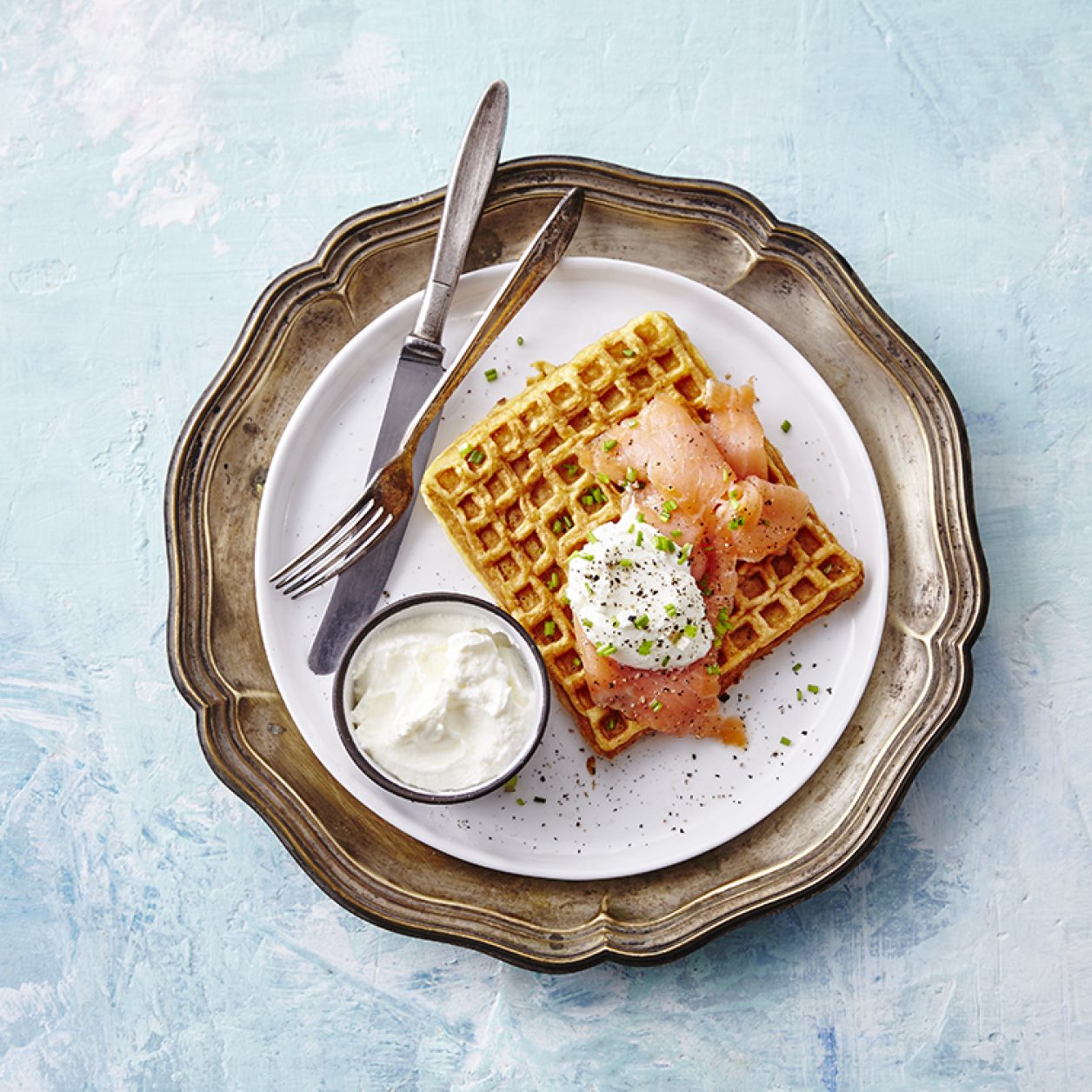 Latke Waffles with Smoked Salmon | Savory